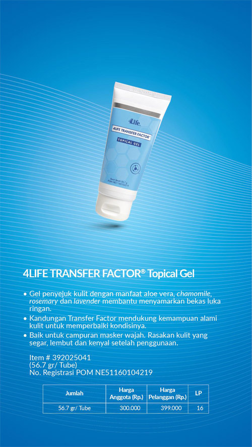 4Life Transfer Factor Topical Gel – Imun Cerdas – Suplemen Imun